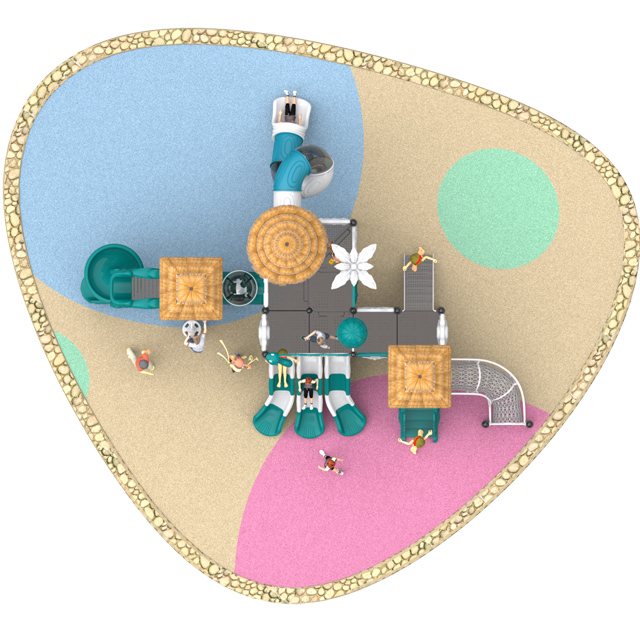 2022 New Design Play Set for Children with Thatch Roof Playground ...